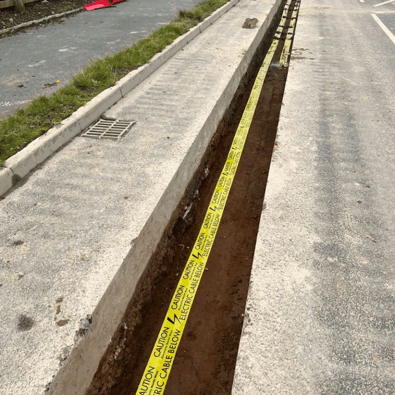 เทปฝังใต้ดิน “CAUTION HIGH VOLTAGE ELECTRICAL CABLE BELOW ” สีเหลือง ...